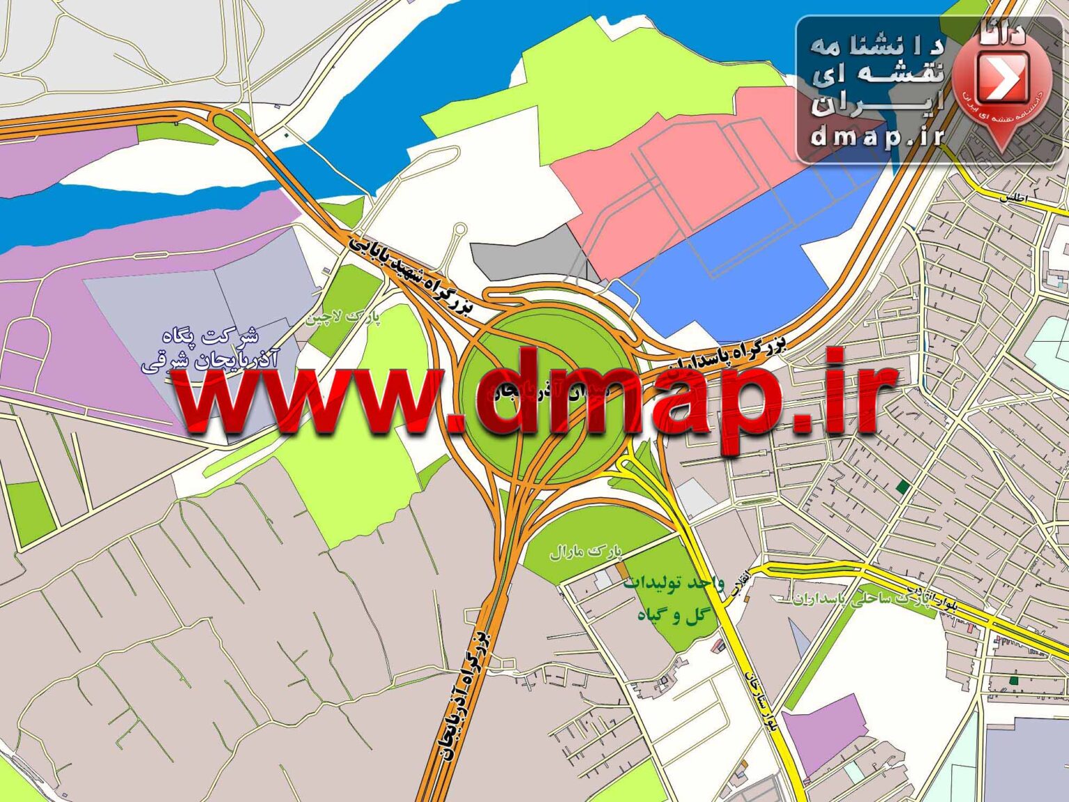 نقشه بزرگ تبریز - H200 - دانشنامه نقشه ای ایران: دانا